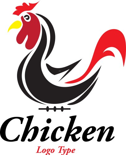 Chicken heads with circle logo Royalty Free Vector Image