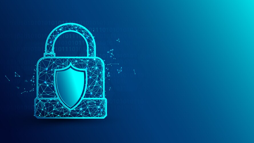 Cyber security concept lock symbol Royalty Free Vector Image