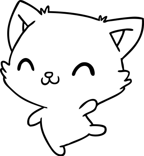 Cute cat kawaii chibi drawing style Royalty Free Vector