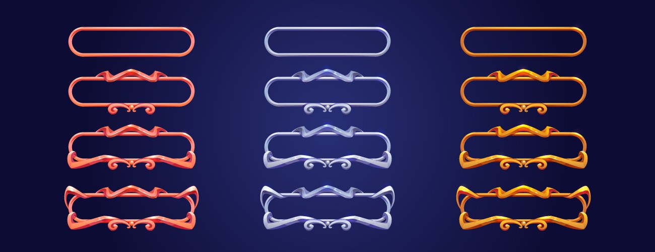 Game weapon inventory cartoon medieval fantasy Vector Image