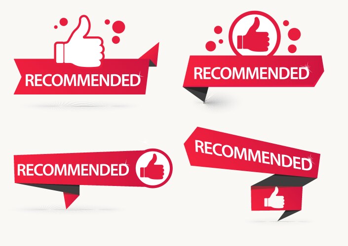 Recommendation icon thumbs up five star review Vector Image