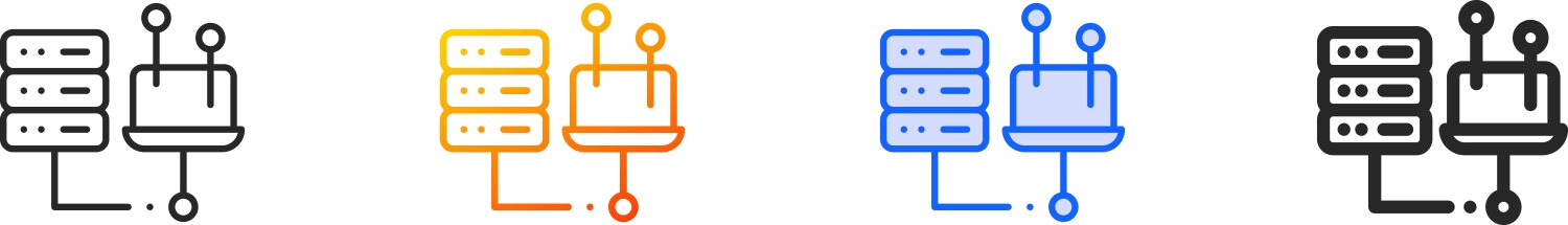 Big data iconthin linear gradient blue stroke Vector Image