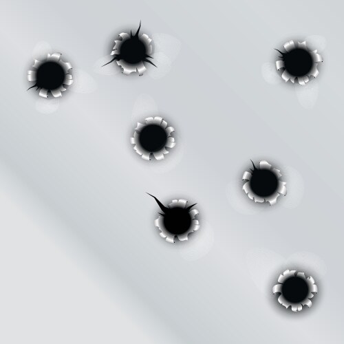 Metal bullet hole set input holes Royalty Free Vector Image