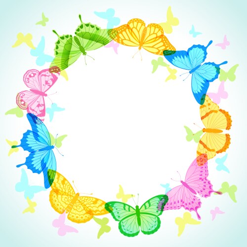 Butterflies border frame Royalty Free Vector Image