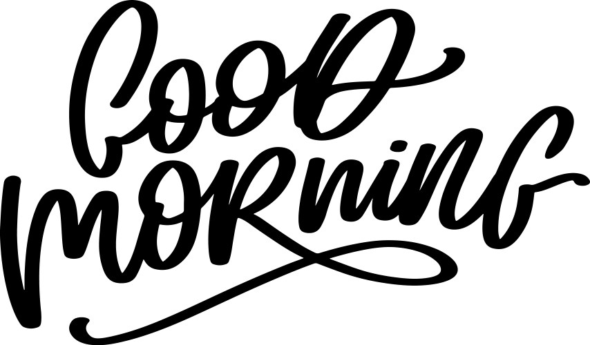 Good morning modern brush calligraphy Royalty Free Vector