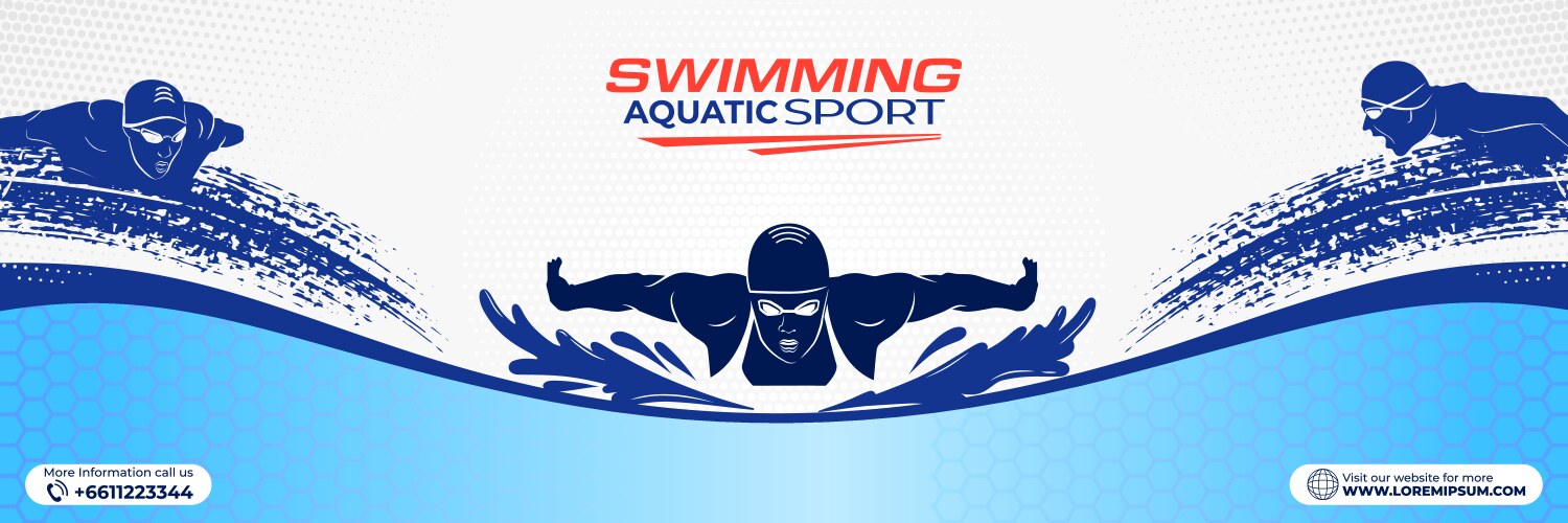 Swimming sport banner background Royalty Free Vector Image