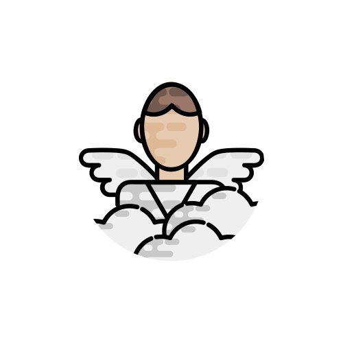 Praying angel stroke Royalty Free Vector Image