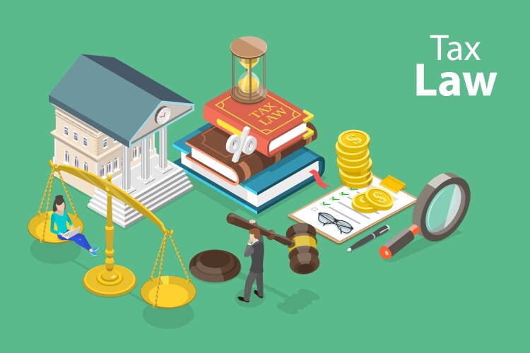 Tax law flat isometric concept Royalty Free Vector Image