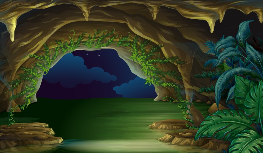 Cave scene Royalty Free Vector Image - VectorStock