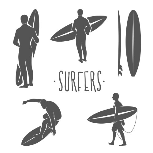 Surfing logo ride the wave surf rider Royalty Free Vector