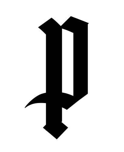 Letter p in the gothic style alphabet symbol Vector Image
