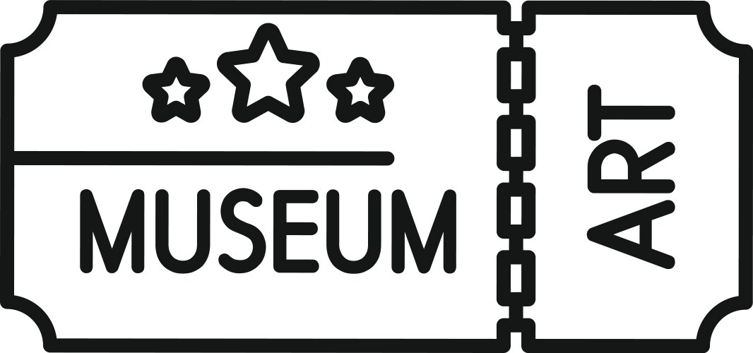 Museum ticket admitting holder to art gallery Vector Image