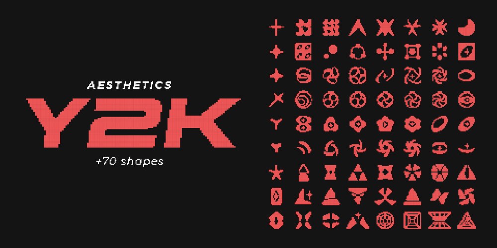 Y2k pixel style asset 8 bit abstract Royalty Free Vector