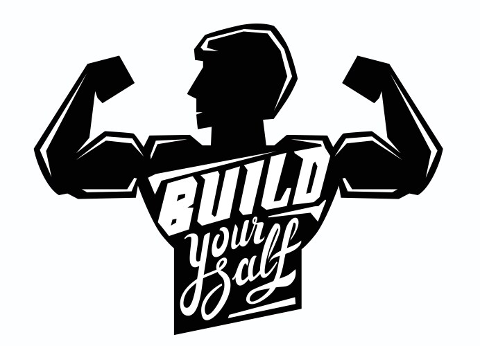 Muscle man bodybuilder Royalty Free Vector Image