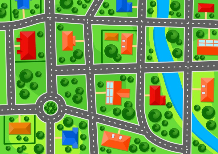 Map of suburb Royalty Free Vector Image - VectorStock