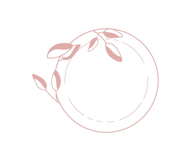 Circle leaf frame logo Royalty Free Vector Image