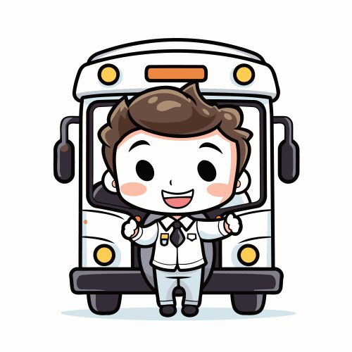 School bus driver - cartoon Royalty Free Vector Image