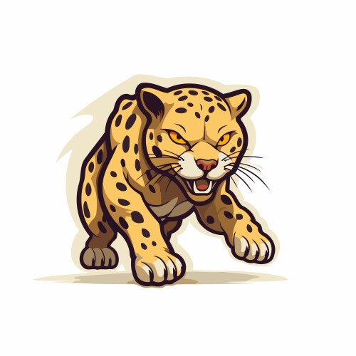 Cheetah detective with magnifying glass cartoon Vector Image