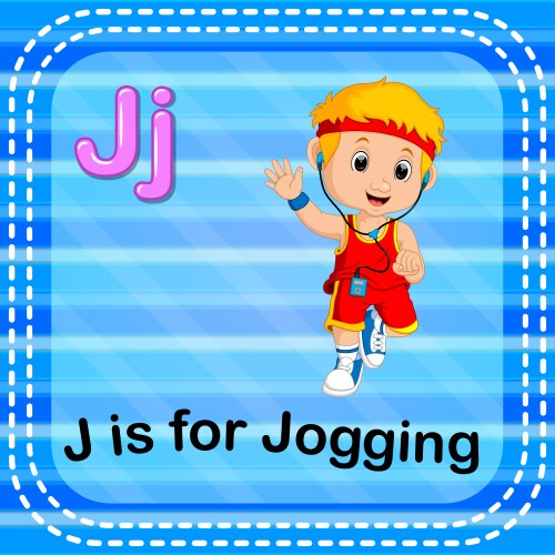 Flashcard letter j is for jellyfish Royalty Free Vector