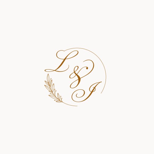 Initial li wedding monogram logo design Royalty Free Vector