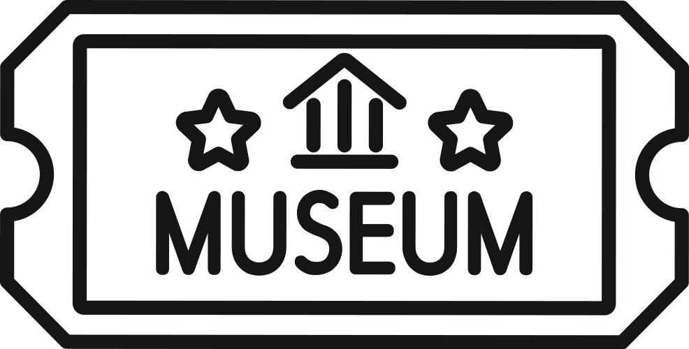 Museum ticket admitting access to cultural Vector Image