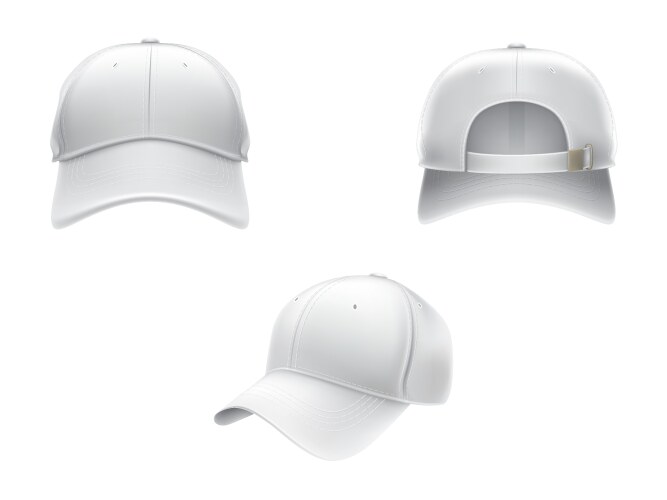 White cap mockup realistic style Royalty Free Vector Image