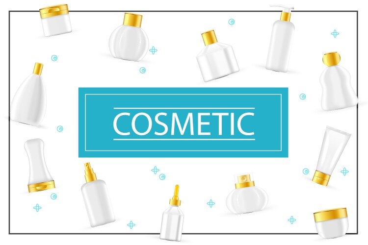 Realistic types of cosmetic products creams skin Vector Image