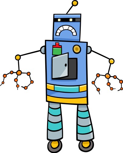 Cartoon angry robot fantasy character Royalty Free Vector