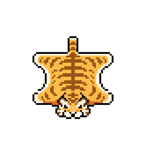 Tiger pixel image for 8 bit game assets Royalty Free Vector