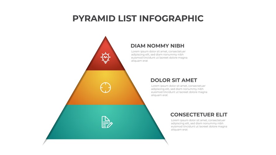 Colored pyramid info graphics Royalty Free Vector Image