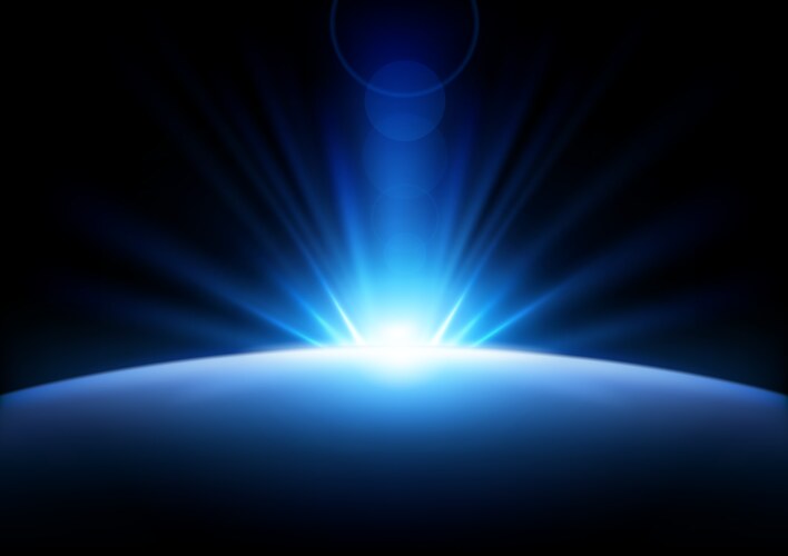 Blue rays rising background Royalty Free Vector Image