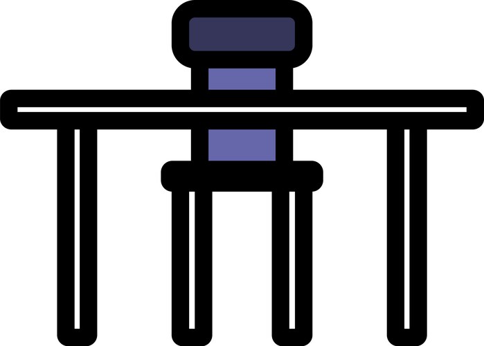 Icon of table and chair Royalty Free Vector Image