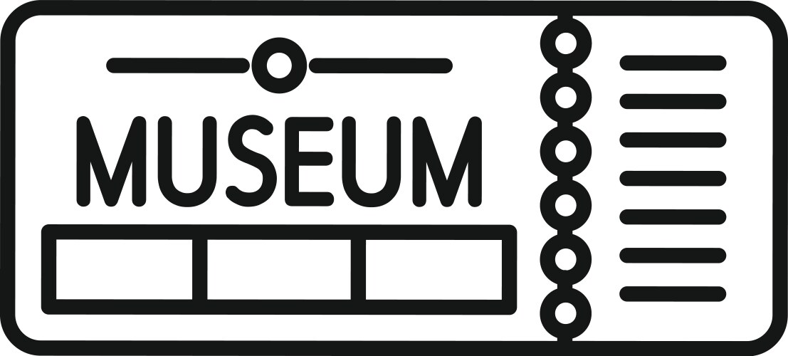 Pink museum ticket allowing entry for exhibition Vector Image