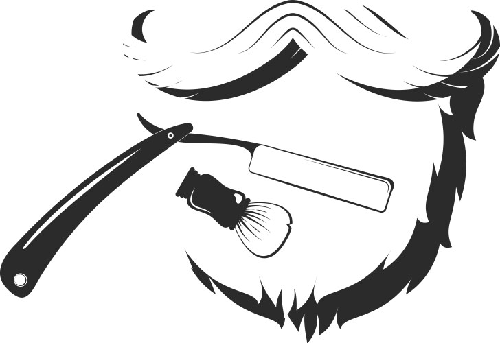 Mens hairstyle with a beard and mustache Vector Image