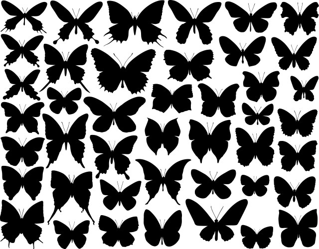 Monochrome butterfly pattern Royalty Free Vector Image