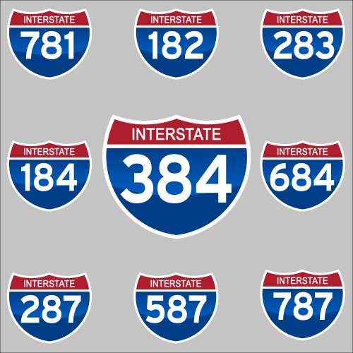 Blank american interstate highway set on white Vector Image