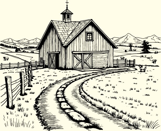 Farm Field Drawing Vector Images (over 15,000)