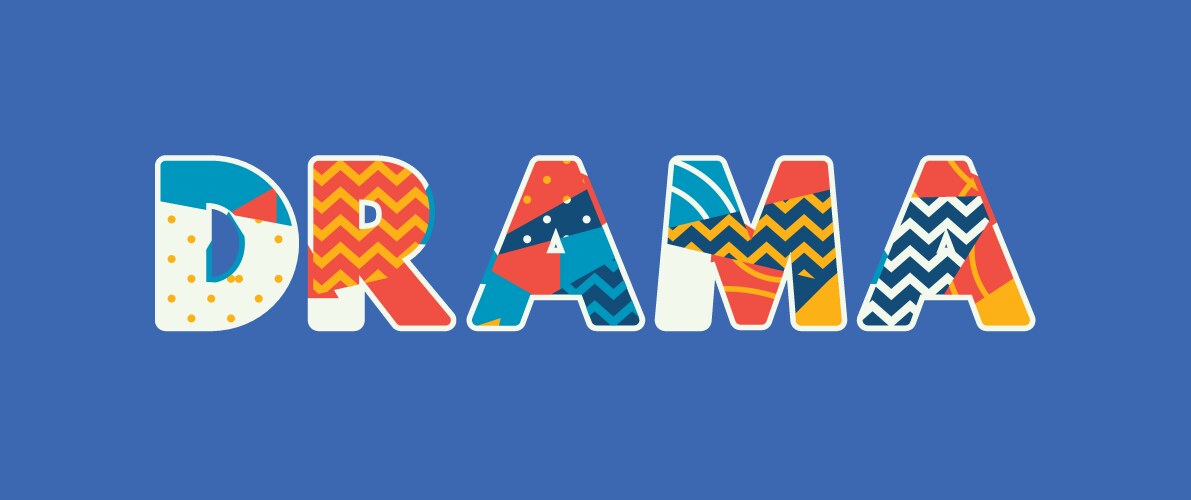 No drama word simple vintage fashion Royalty Free Vector