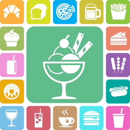 Abstract food icons Royalty Free Vector Image - VectorStock