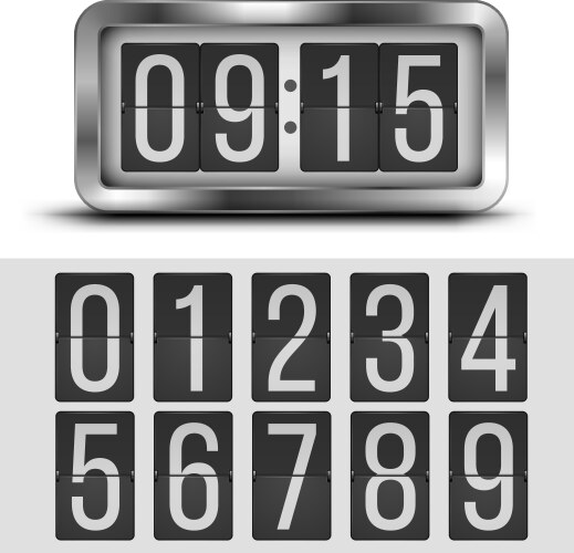 Vintage flip clock time counter template Vector Image