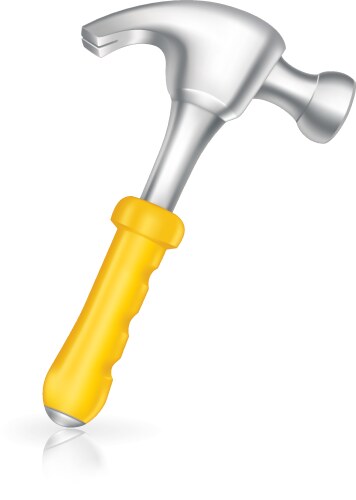 Hammer cartoon icon isolated Royalty Free Vector Image