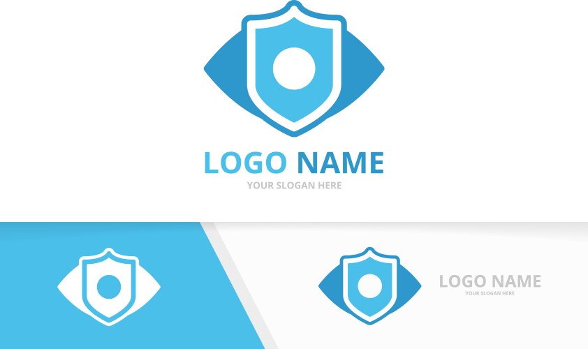 Eye and lock logo combination unique safe Vector Image