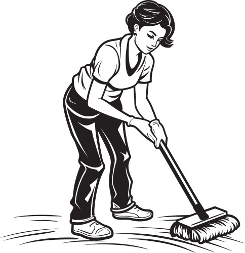 Shiny sentinel female cleaning logo icon polished Vector Image
