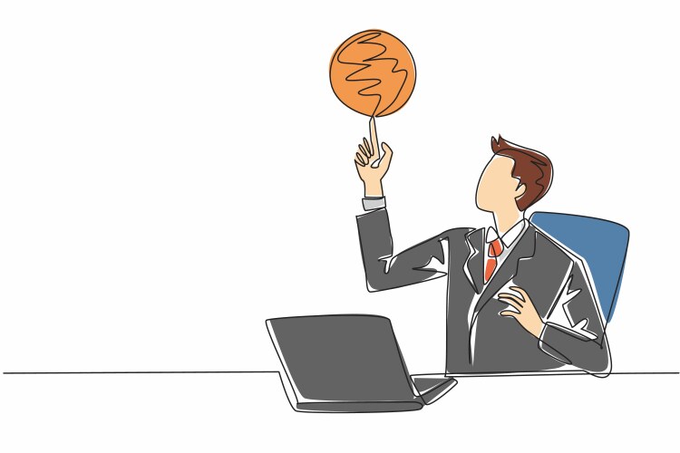 Business management concept one line drawing Vector Image