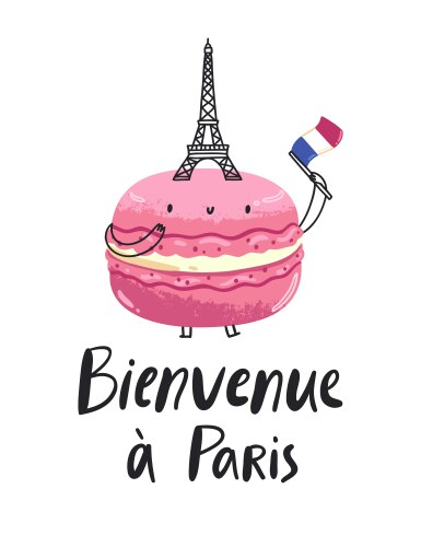 Eiffel macaron tower Royalty Free Vector Image