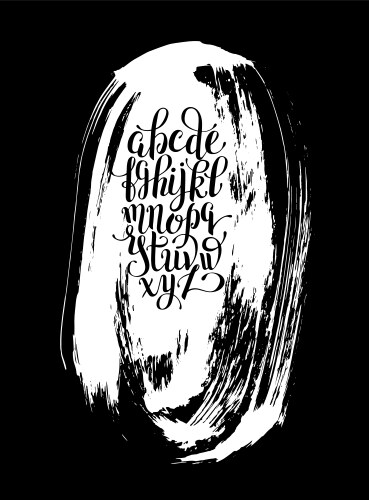 Black and white hand lettering alphabet design Vector Image