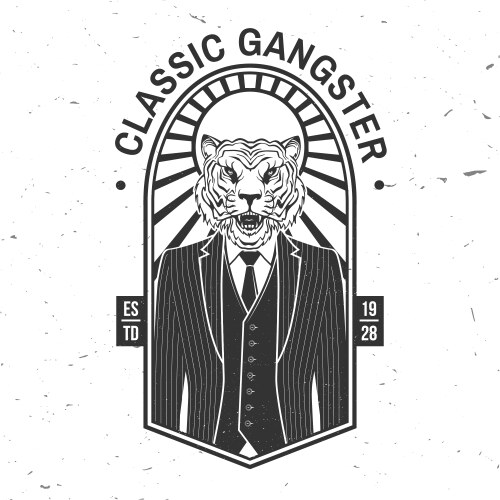 Classic gangster badge design Royalty Free Vector Image