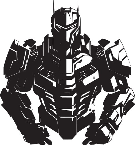Precision enforcer black armed robot emblematic Vector Image