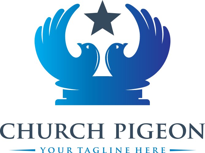 Christian religious service logo Royalty Free Vector Image