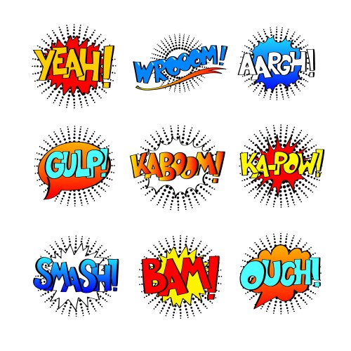 Comic sound effects Royalty Free Vector Image - VectorStock